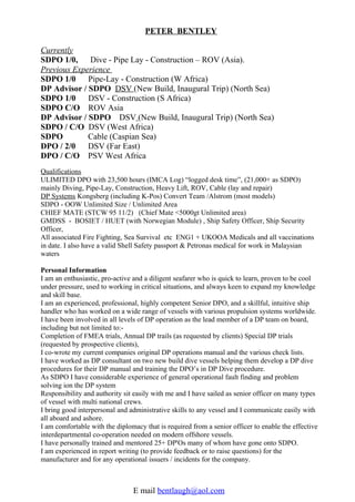 P Bentley SDPO (CV) | DOC