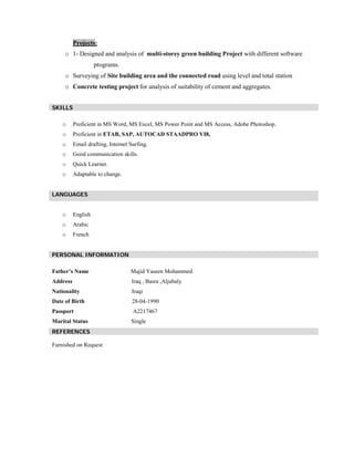 Njood Majid Resume | PDF | Civil Engineering Industry | Industries