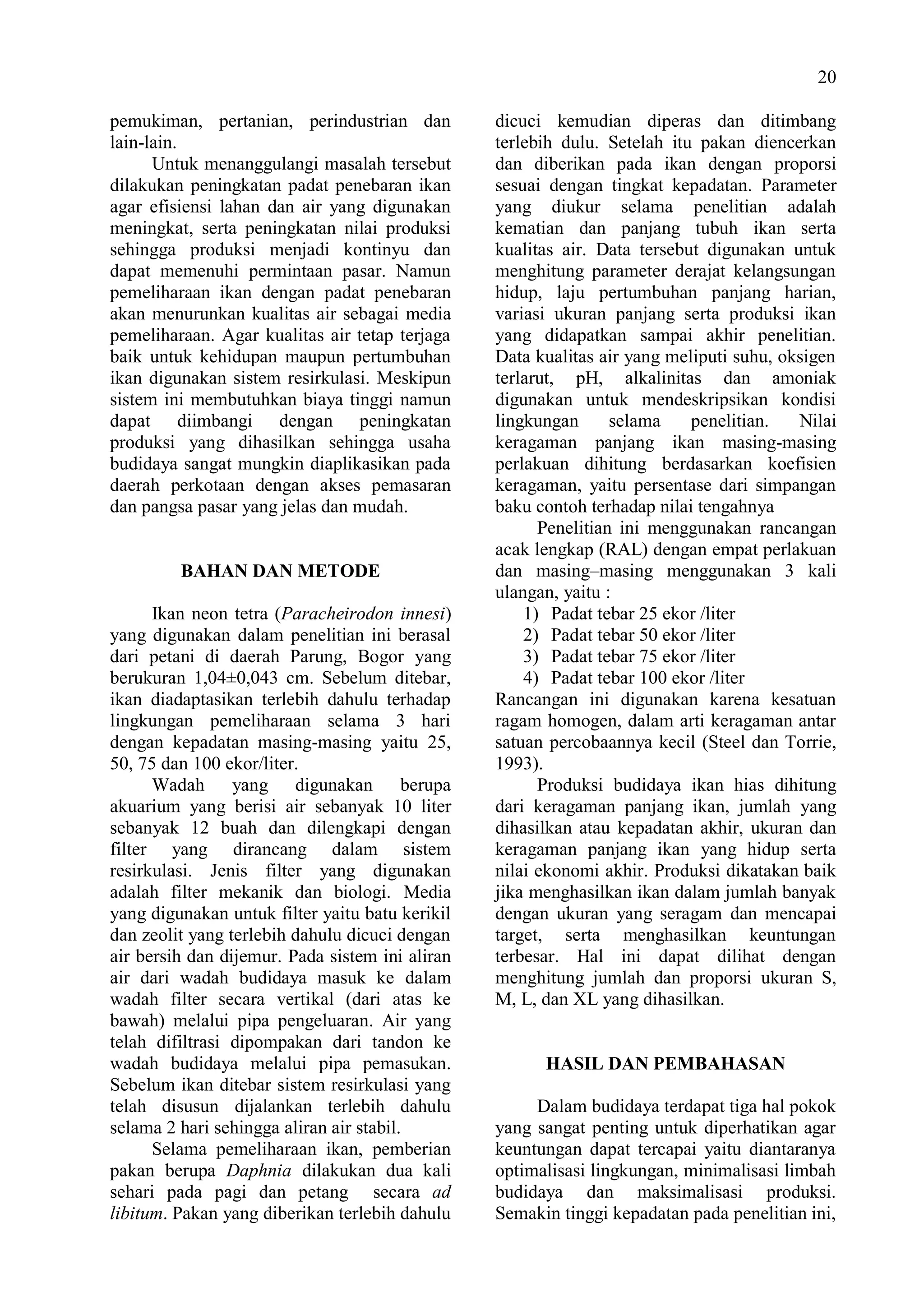MANIPULASI HORMON DAN SUHU UNTUK PRODUKSI JANTAN HOMOGAMETIK (XX) DALAM ...