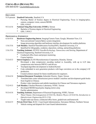 CV of Dennis Wu | PDF
