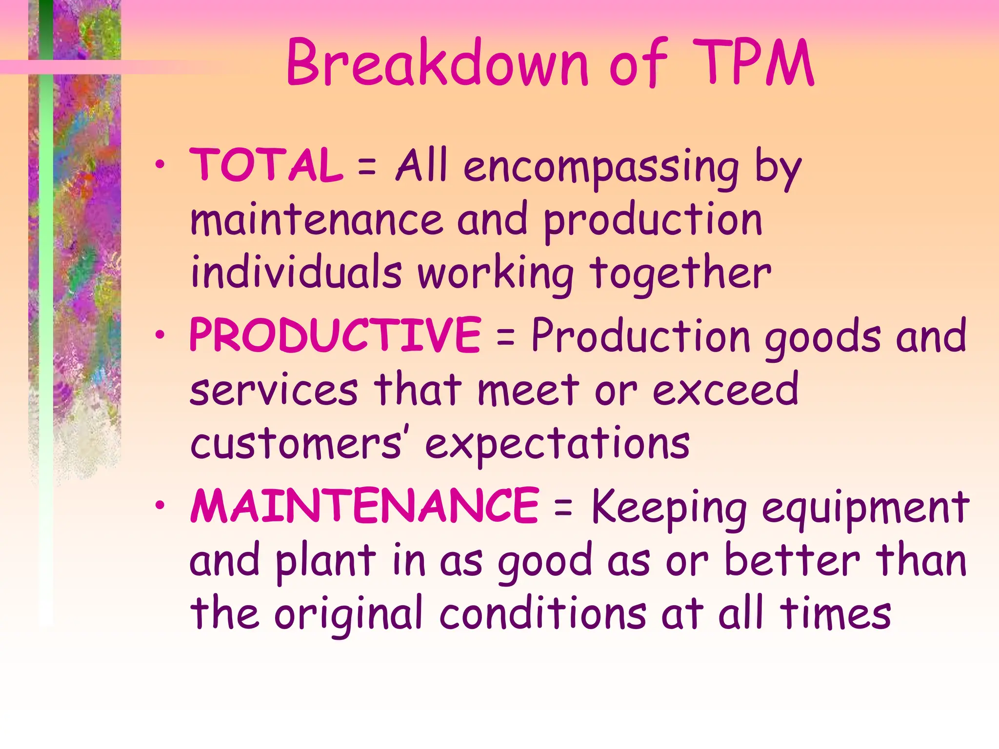 OEE and TPM application in apparel industry | PPT