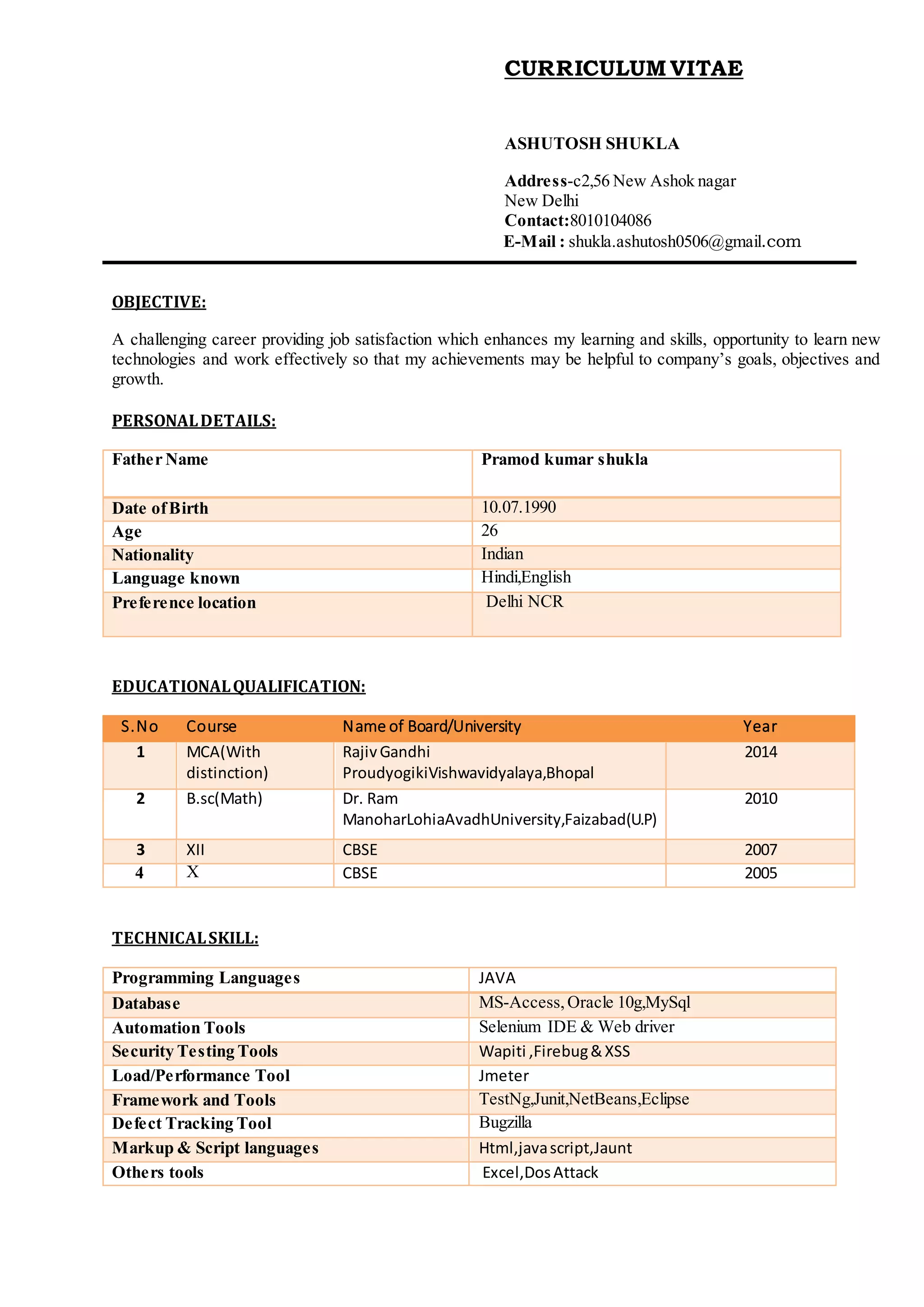 ASHUTOSH_RESUME | PDF