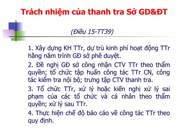 Chuyên Đề: Thanh Tra, Kiểm Tra Trong Giáo Dục | PDF