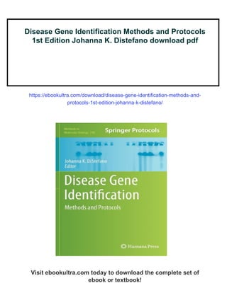 Disease Gene Identification Methods and Protocols 1st Edition Johanna K ...