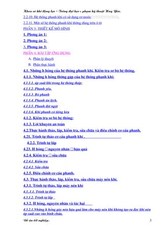 Đồ án hệ thống phanh khí nén | PDF