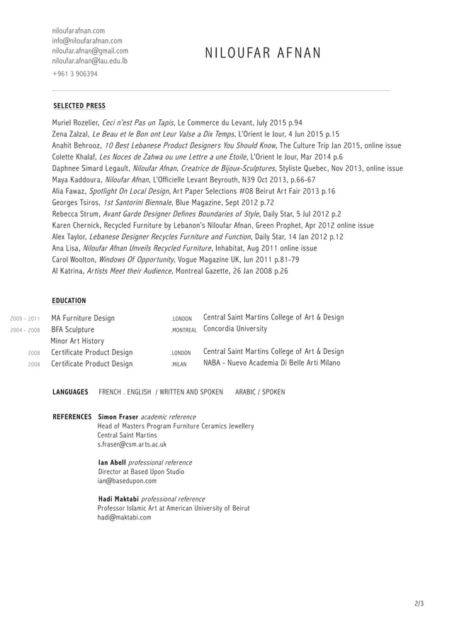 cv-niloufar afnan 2016 | PDF