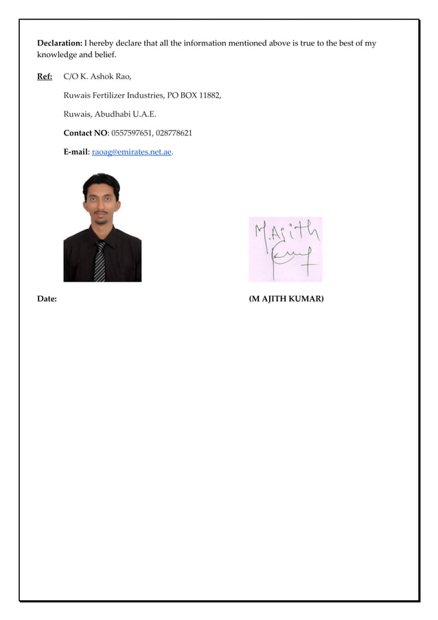 AJITH CV | PDF