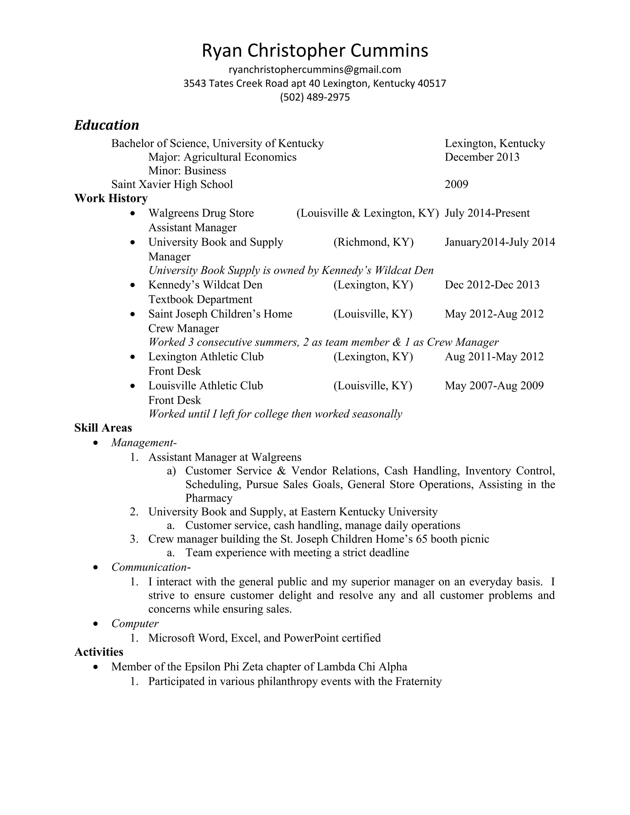 Ryan Cummins resume | DOC