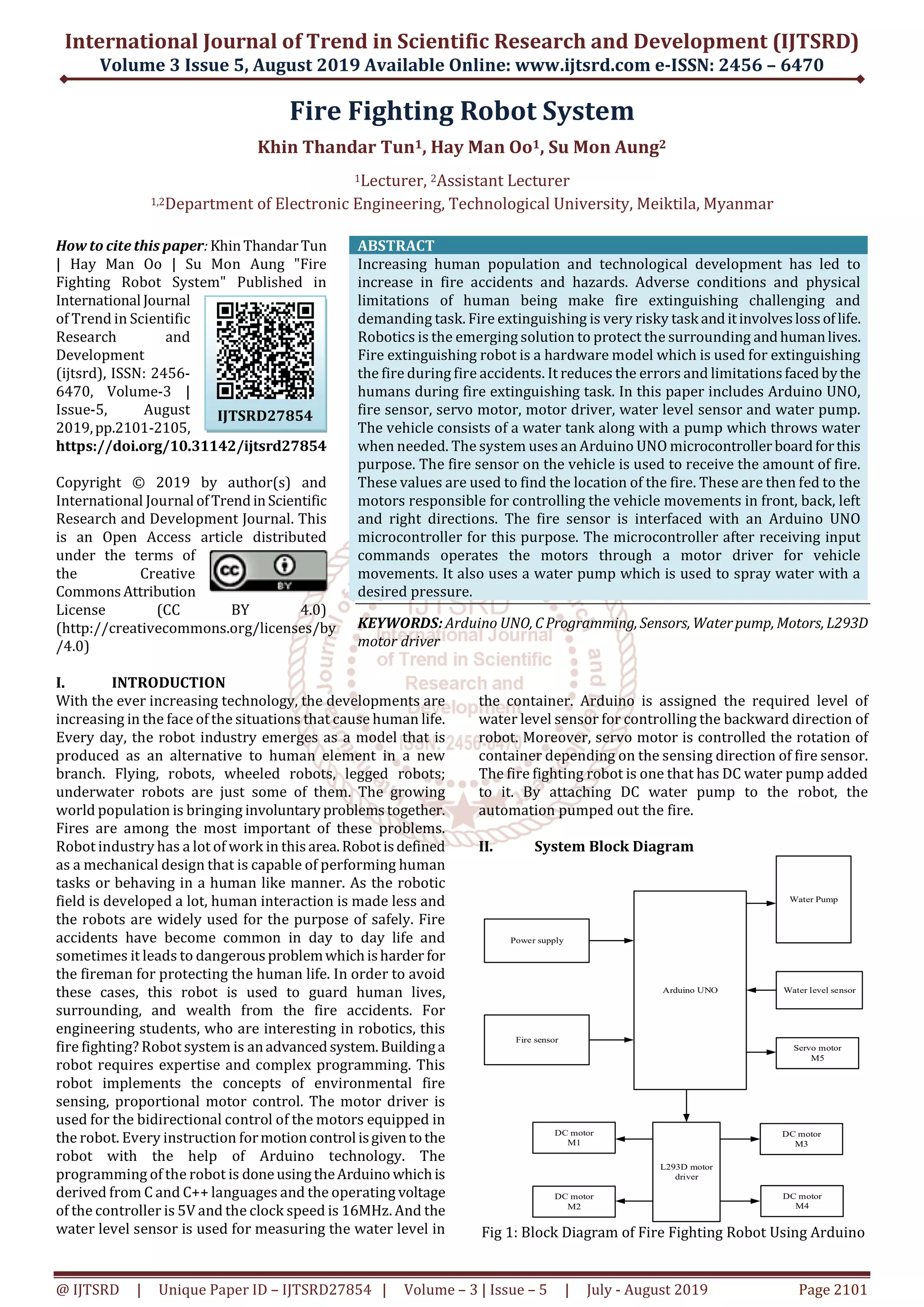 Fire Fighting Robot System | PDF
