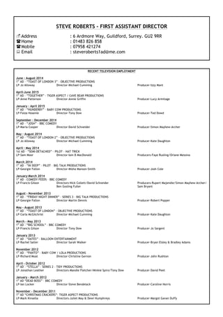 Steve Roberts CV | PDF