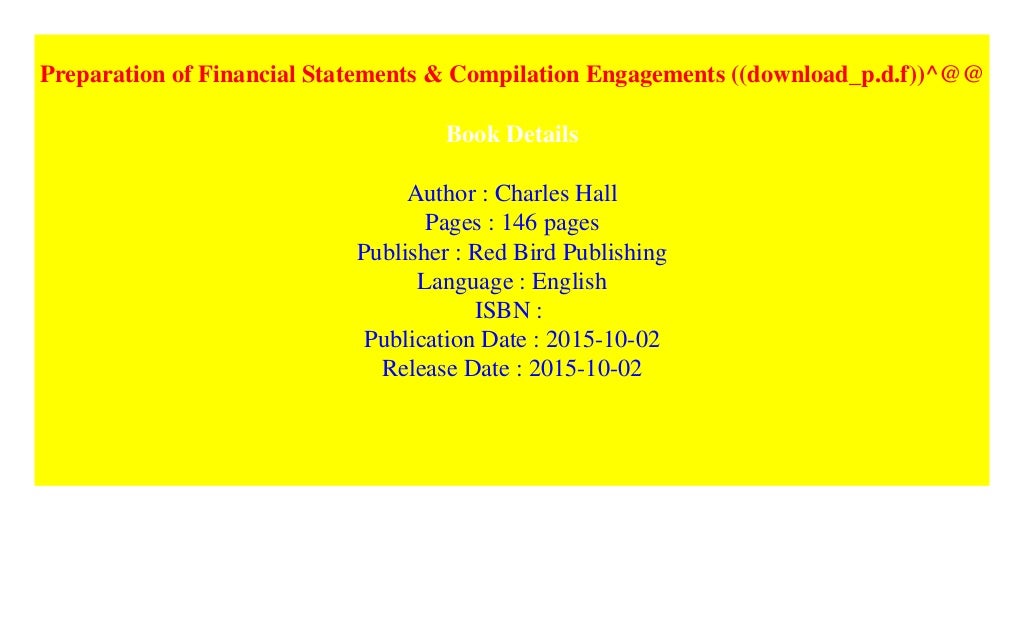Preparation Of Financial Statements Compilation Engagements Preparation Of Financial Statements Compilation Engagements