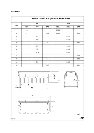 4046.pdf Datasheet de 4046 para revisión de características de IC PLL | PDF