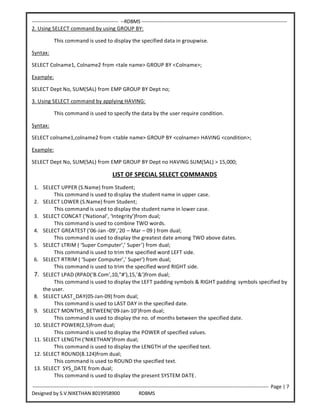 40483130 introduction-to-sql | PDF
