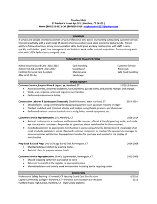resume Stephen Ulett | PDF