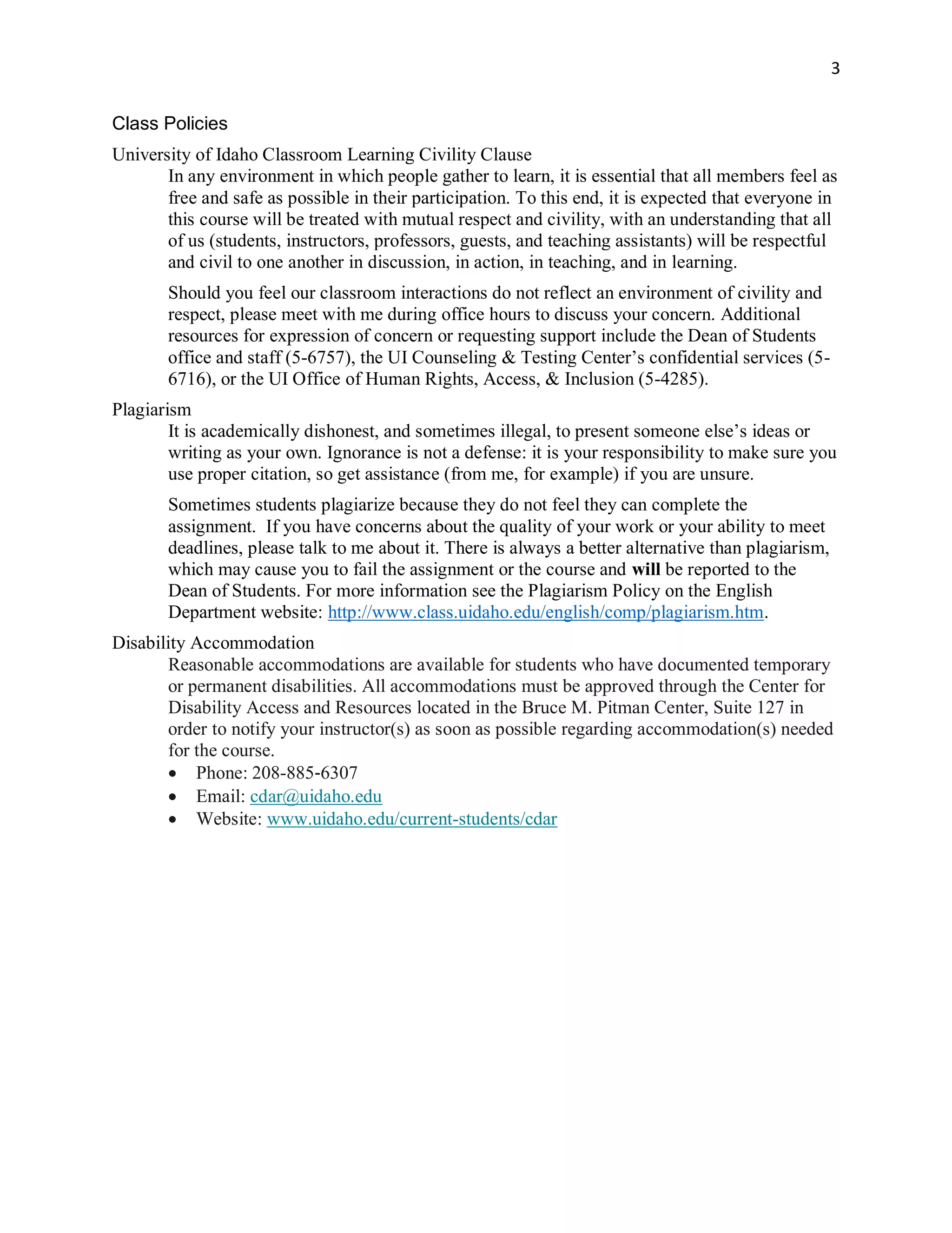 Eng 404 syllabus | PDF | Homework and Study | Education