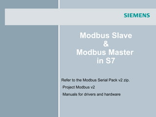 Modbus Slave and Modbus Master in S7.ppt | Operating Systems | Computer Software and Applications