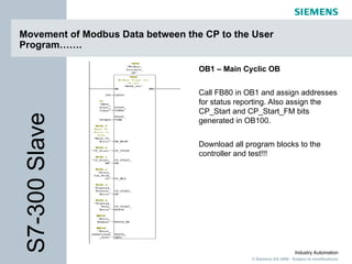 Modbus Slave and Modbus Master in S7.ppt | Operating Systems | Computer Software and Applications
