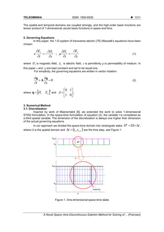 A Novel Space-time Discontinuous Galerkin Method for Solving of One-dimensional Electromagnetic ...