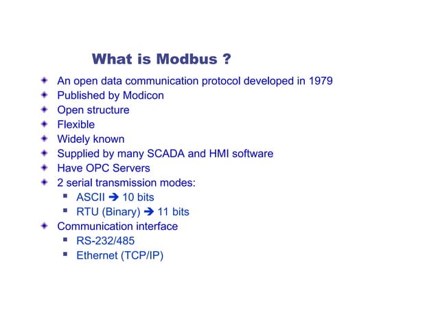 Modbus communication format daisy chain and frame | PPT