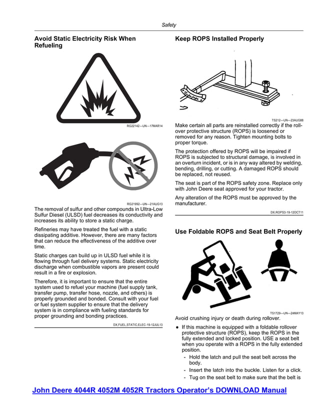 4052M 4052R John Deere Heavy Duty Tractors Operator’s Manual | PDF