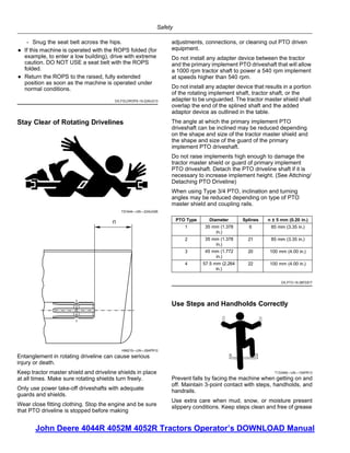 4052M 4052R John Deere Heavy Duty Tractors Operator’s Manual | PDF