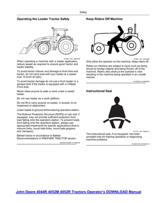 4052M 4052R John Deere Heavy Duty Tractors Operator’s Manual | PDF