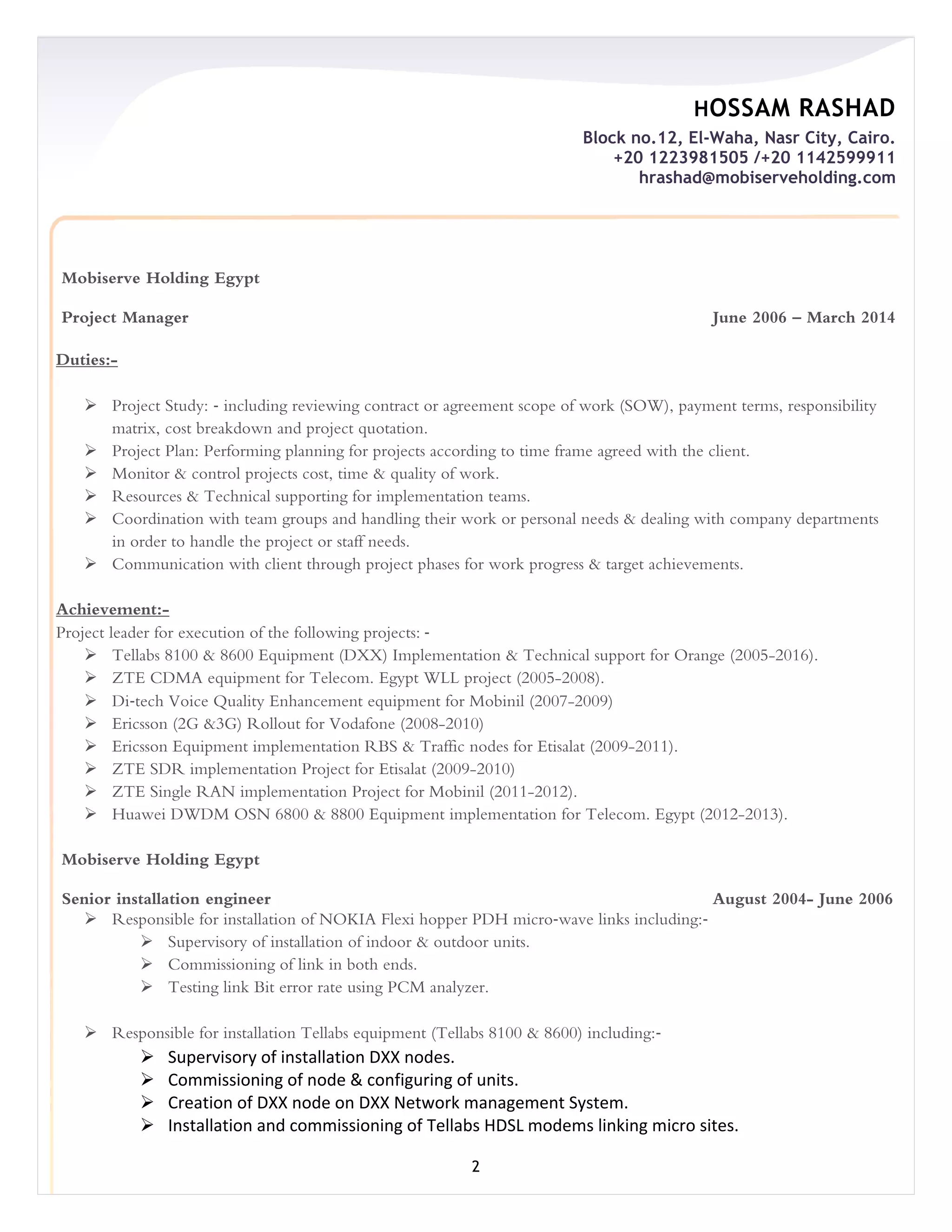 Hossam Rashad CV | PDF