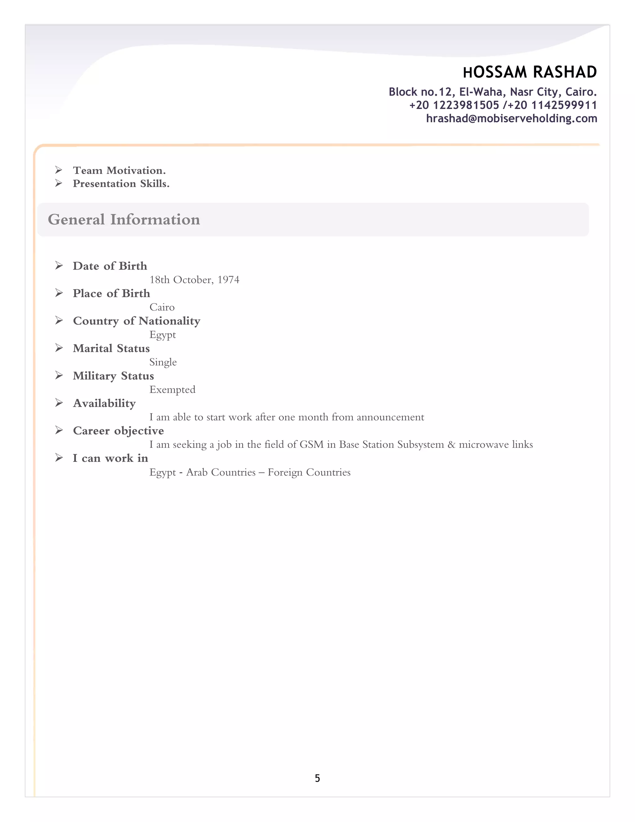 Hossam Rashad CV | PDF