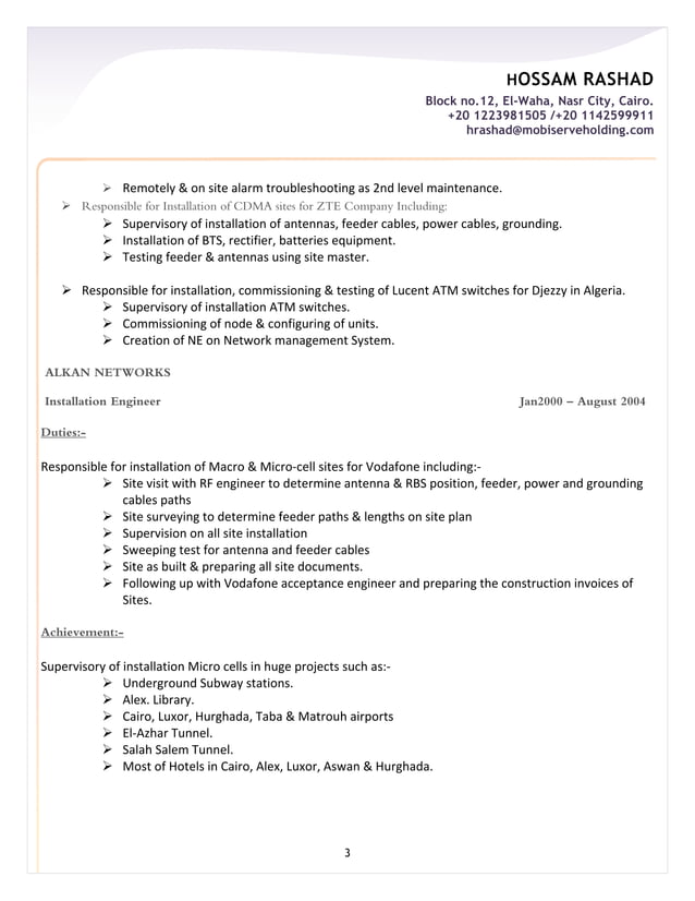 Hossam Rashad CV | PDF