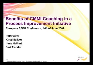 Benefits of Coaching in a Process Improvement Initiative | PPT