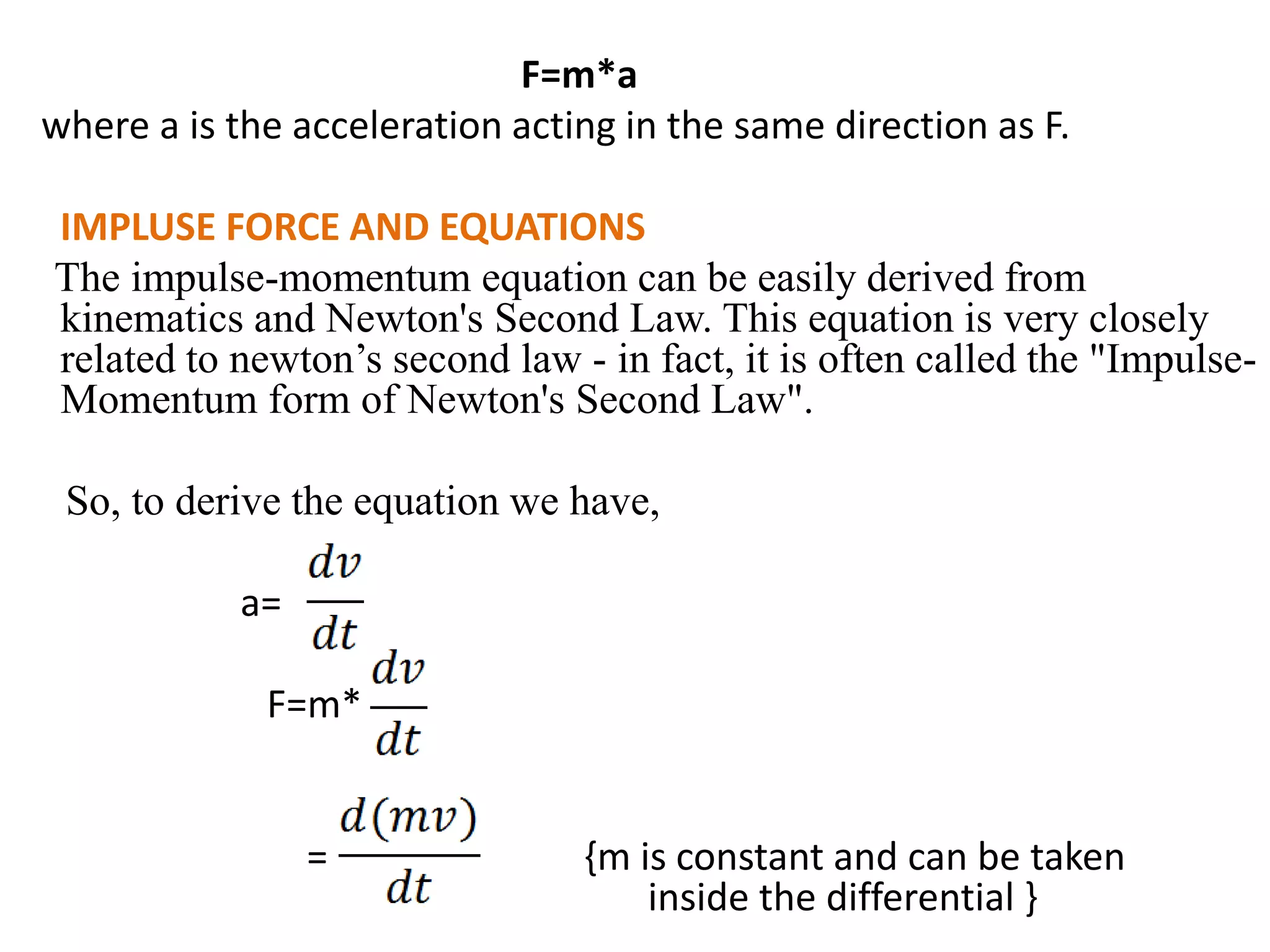 linear momentum and impulse equations | PPTX