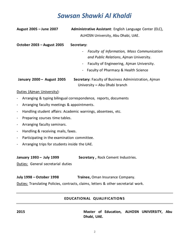 Sawsan AlKhaldi CV - 2017 | PDF