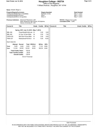 Kidwell.Megan.unofficial.transcript | PDF