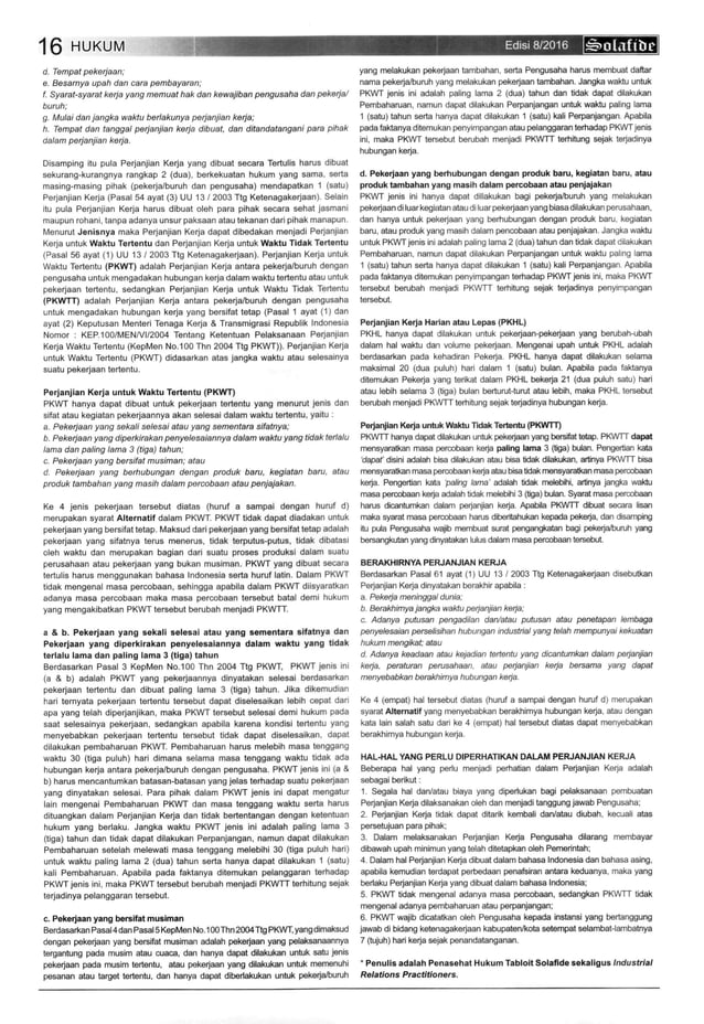 KMG - Bedah Habis Perjanjian Kerja | PDF