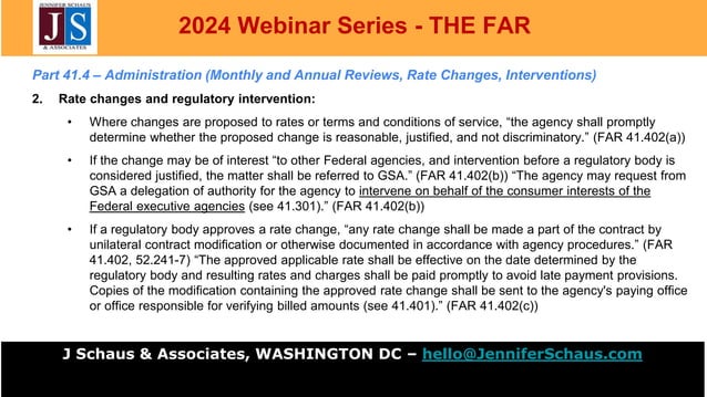 2024: The FAR - Federal Acquisition Regulations, Part 41 | PPT