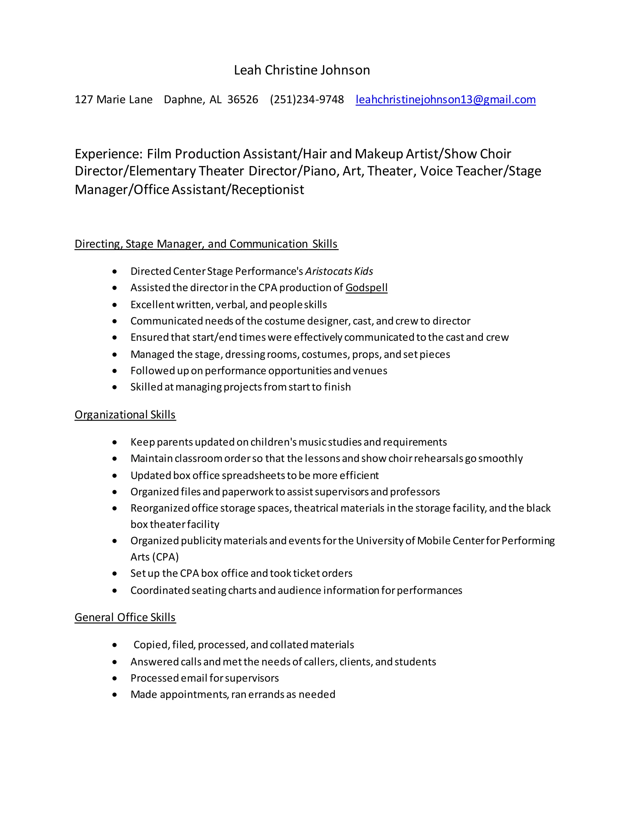 Leah C. Johnson Resume | PDF