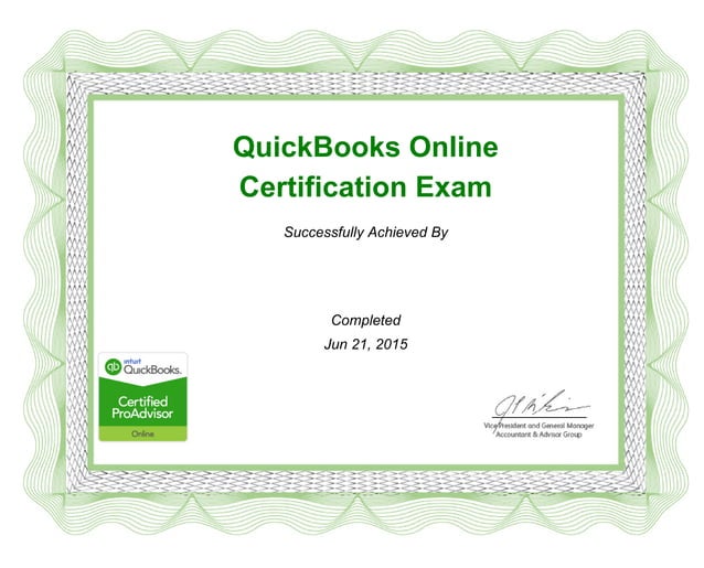 Quickbooks Certification | PDF
