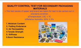Quality control tests for packaging materials | PPT