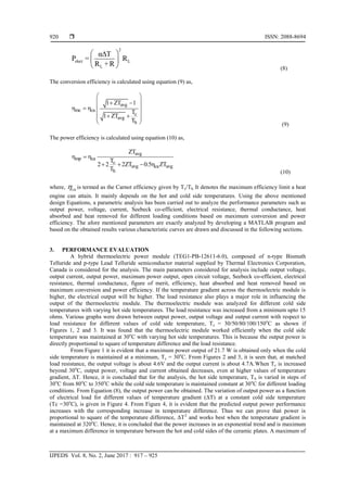 Performance Analysis of (Bi2Te3-PbTe) Hybrid Thermoelectric Generator | PDF