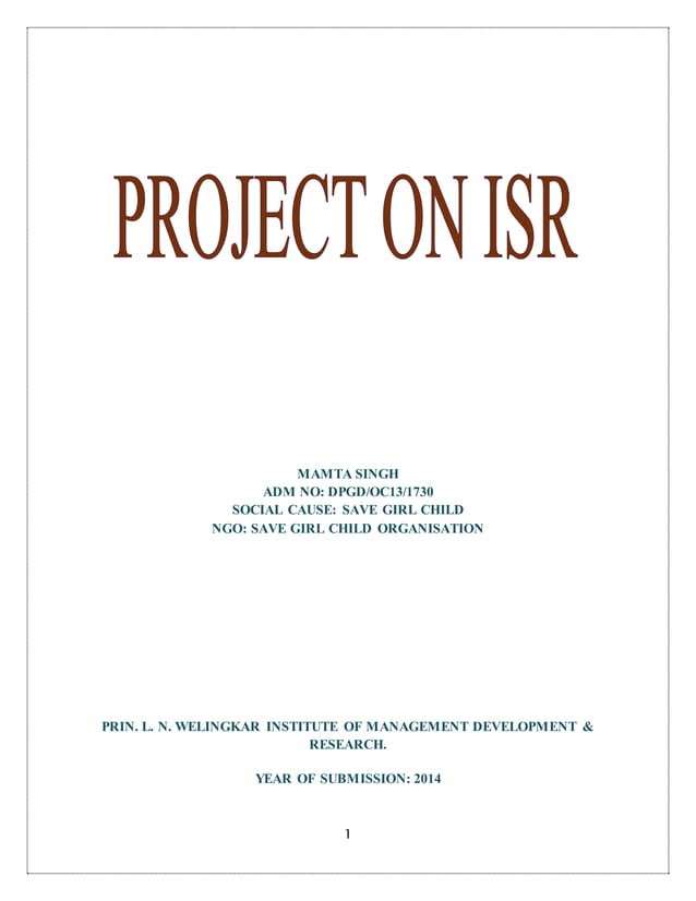 Save Girl Child Project ISR | DOCX | Debated Sensitive Social Issues | Sensitive Topics