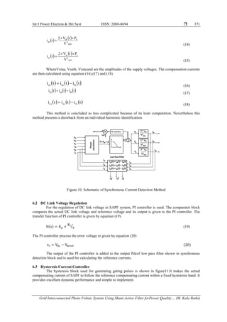 Grid Interconnected Photo Voltaic System Using Shunt Active Filter for Power Quality Improvement ...