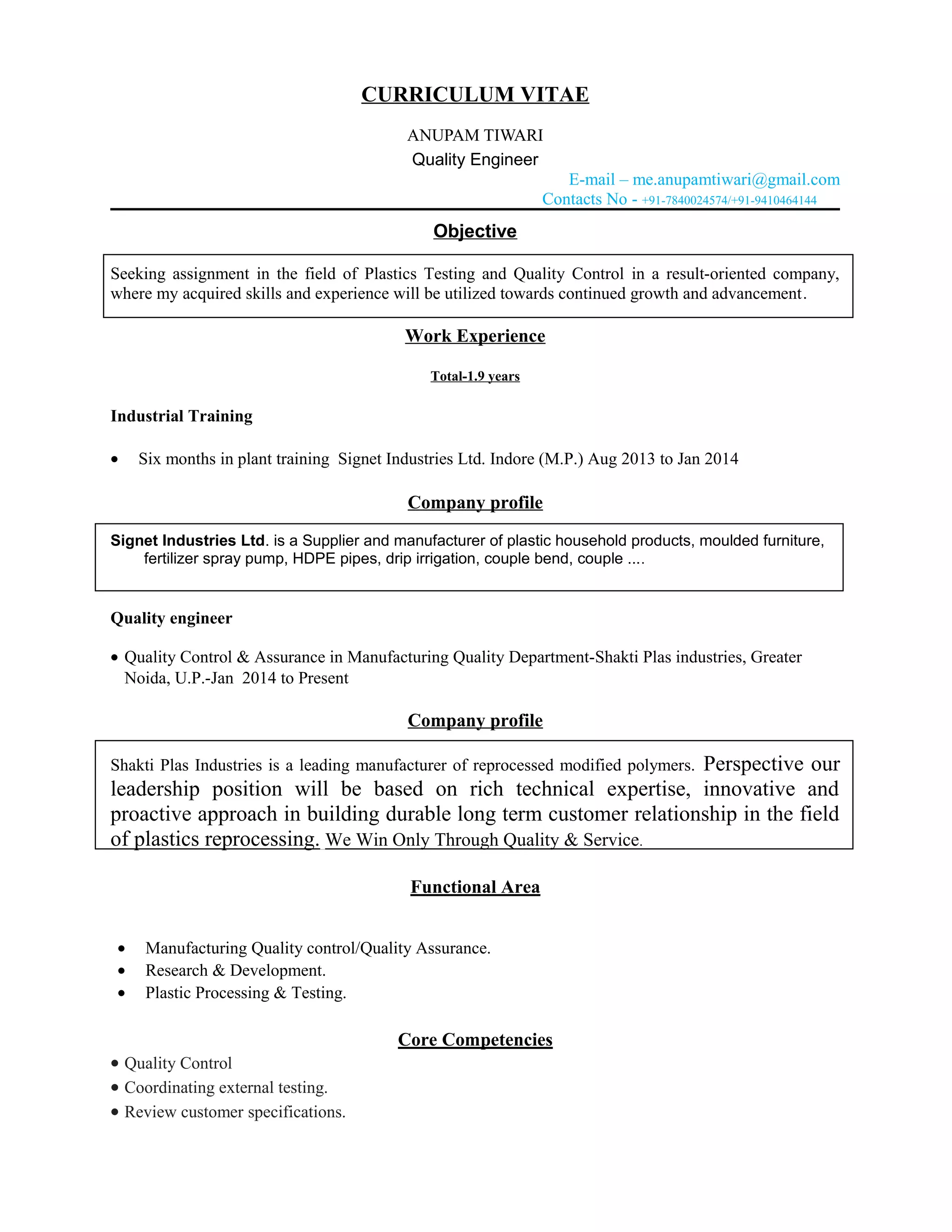 anupam cv | PDF