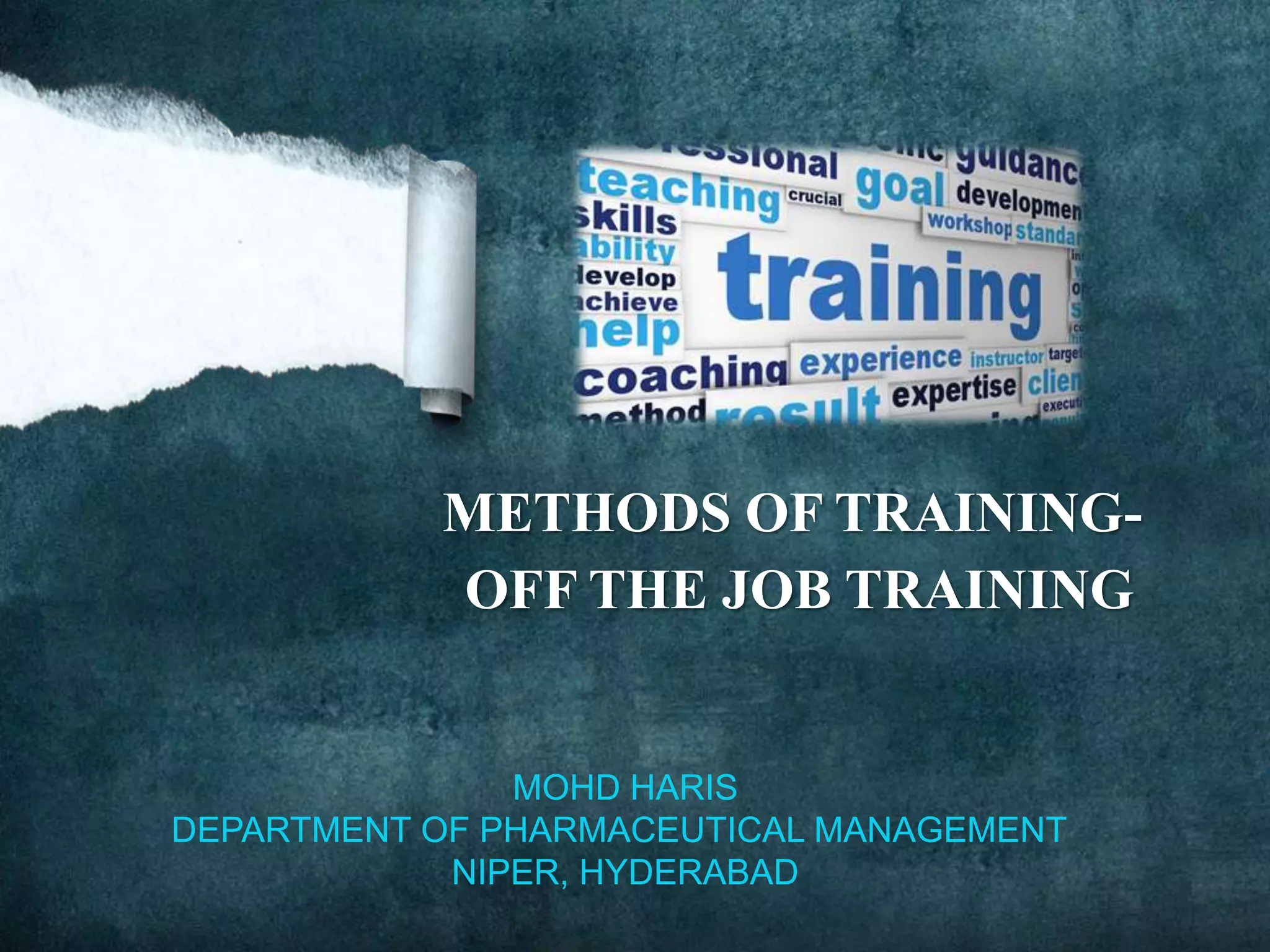 off the job training methods | PPTX
