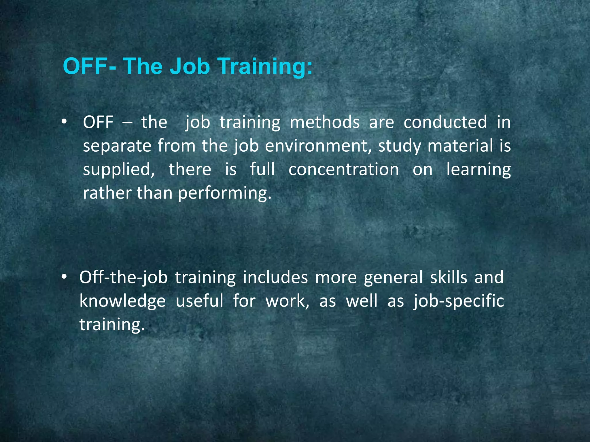 off the job training methods | PPTX