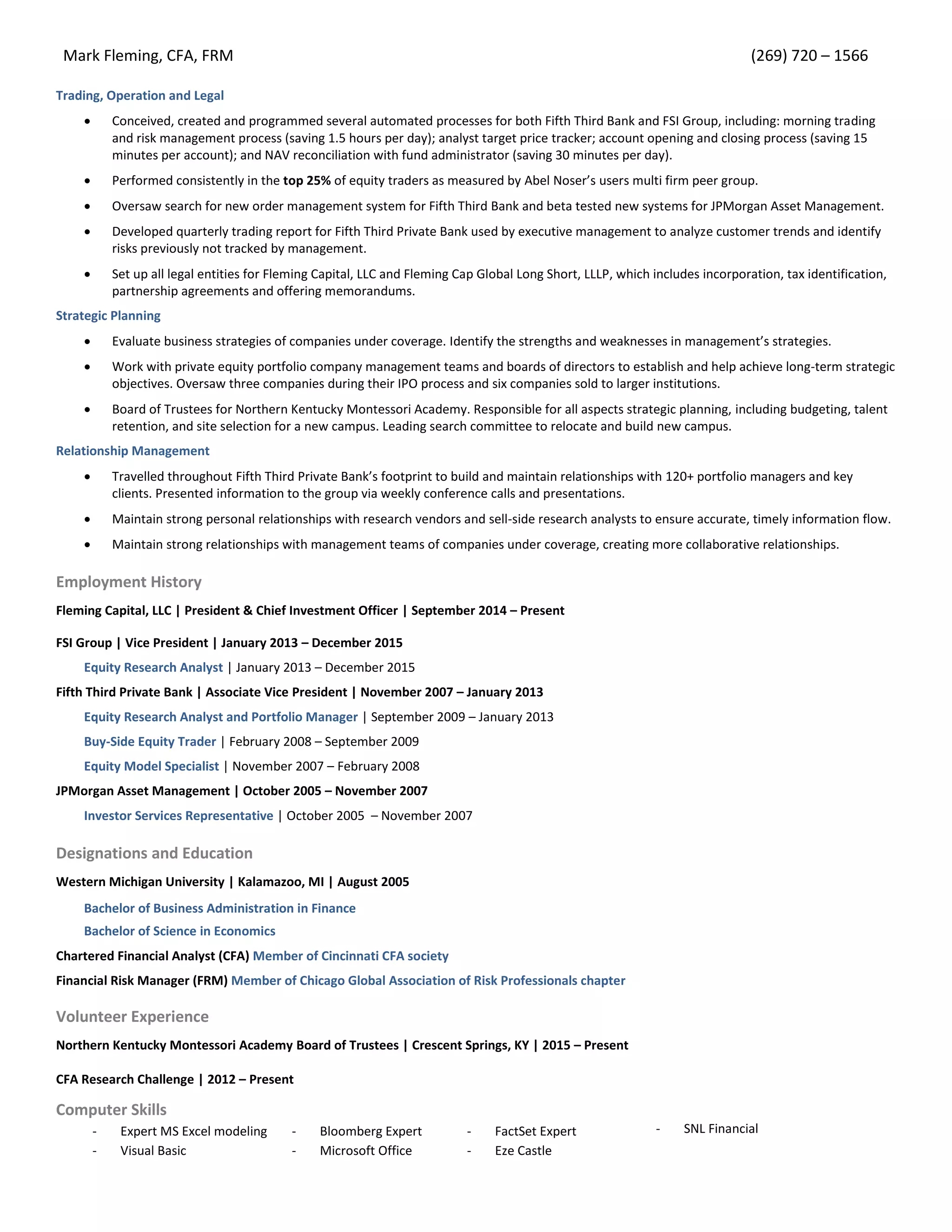 Mark Fleming Resume | PDF