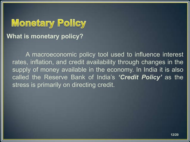 RBI and its role presentation | PPTX