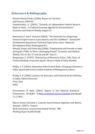 RBI and its role | PDF