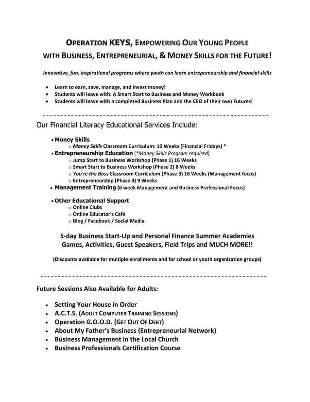 Operation Keys Pamphlet | PDF