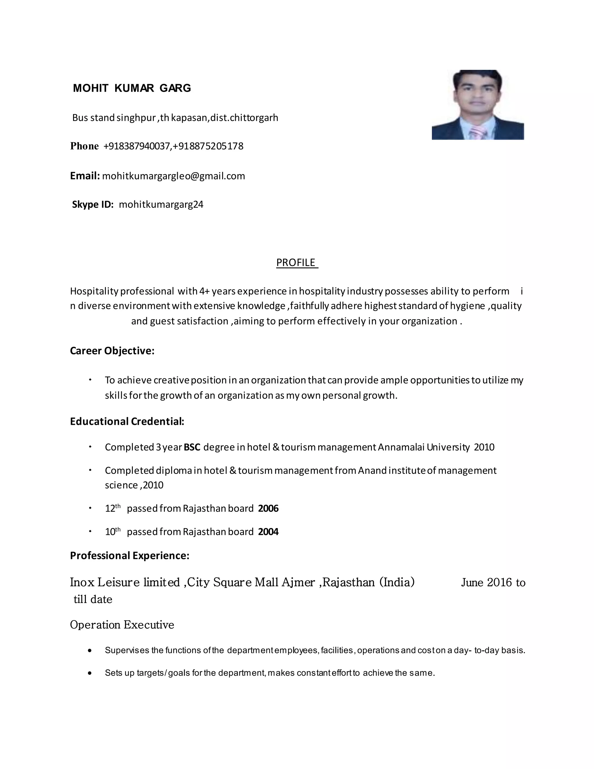 mohit's new resume Ajr 2 | PDF
