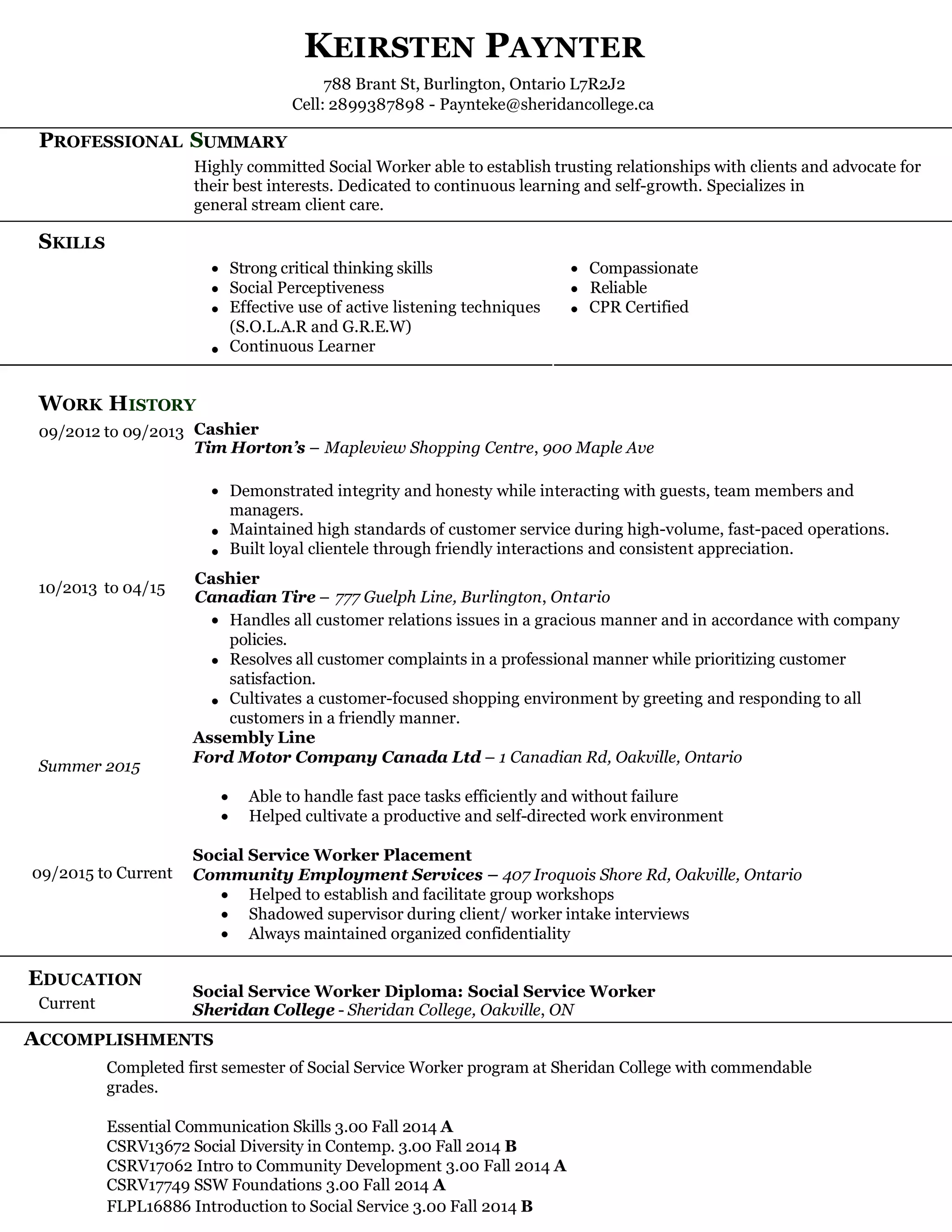 Keirsten Paynter Resume 1 PDF | PDF